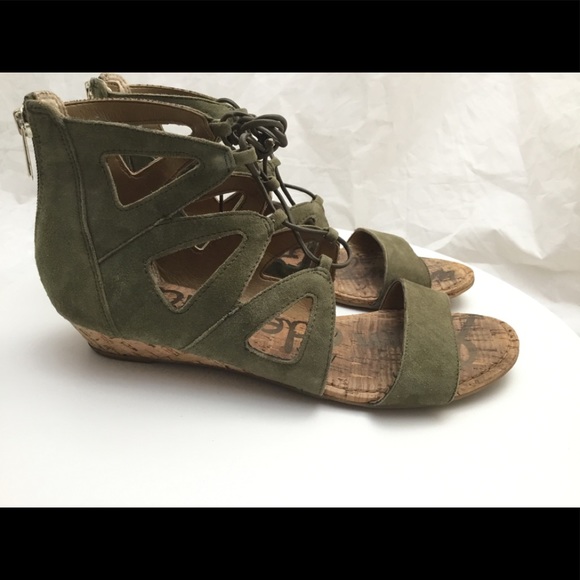 Sam Edelman | Shoes | Sam Edelman Gemma Green Suede Gladiator Sandals 9 ...